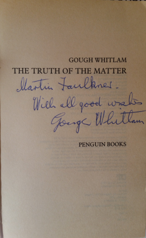 The Truth of the Matter - Gough Whitlam - Signed - Paperback